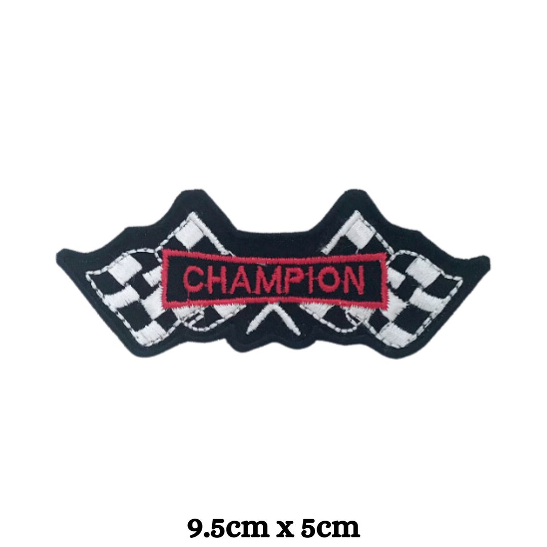 World Champion Flag Rally Car Motor Racing Victory Embroidery Patch ...