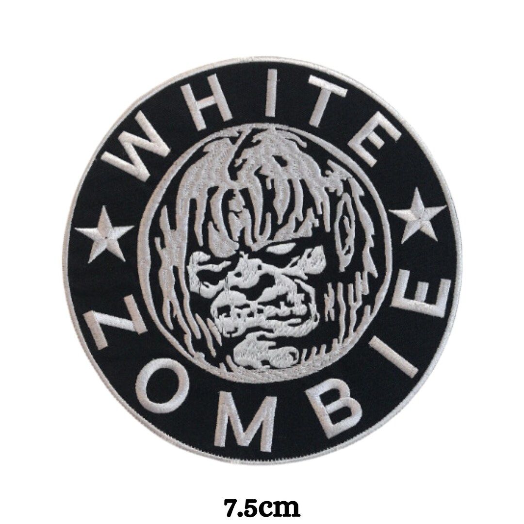 White Zombie Iron on Embroidery Patch Sew on Badge Applique Clothing ...