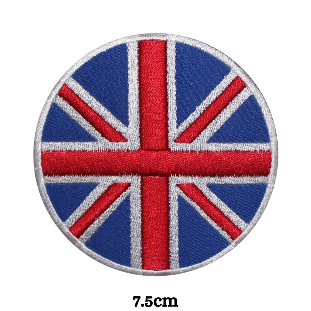 Union Jack Round National Flag United Kingdom England Badges Iron on ...