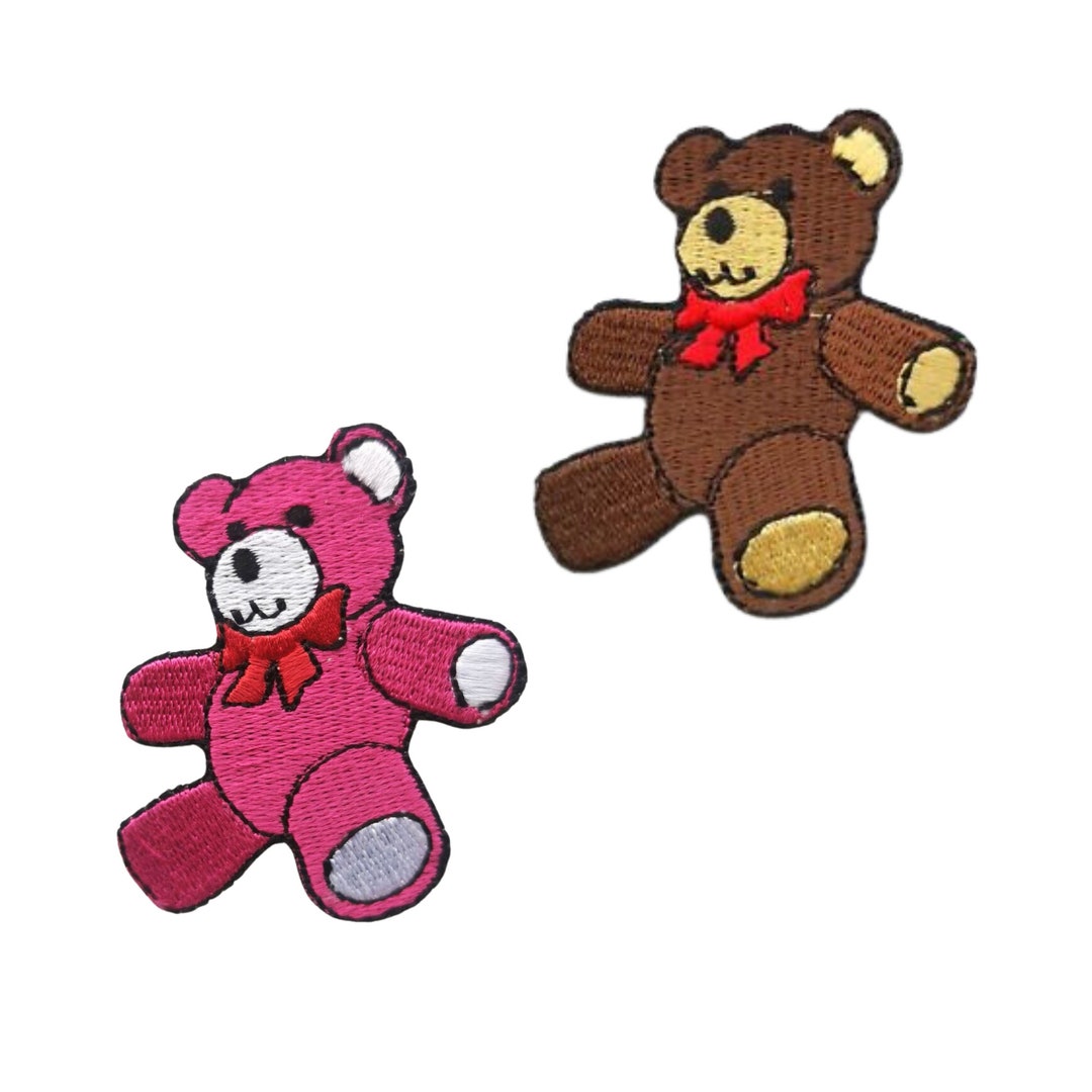 Teddy Bear Kids Playing Art Badges Iron on Sew on Applique Embroidered ...