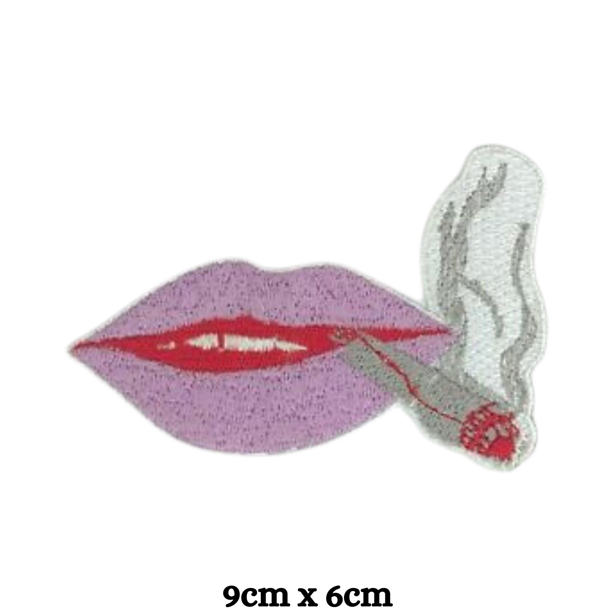 Red Lip Smoking Mouth Iron on Embroidery Patch Sew on Applique - Etsy