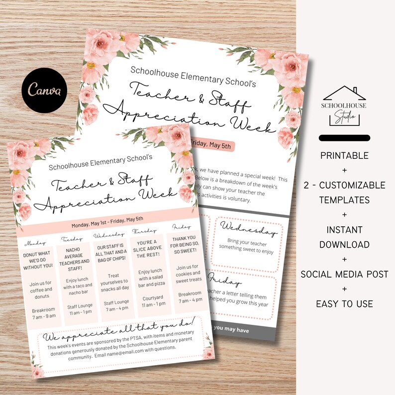 EDITABLE Flowers Helping Us Bloom Theme Teacher and Staff Appreciation ...