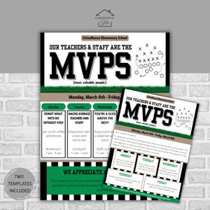 MVP Football Template: Editable Teacher Appreciation, School Spirit ...