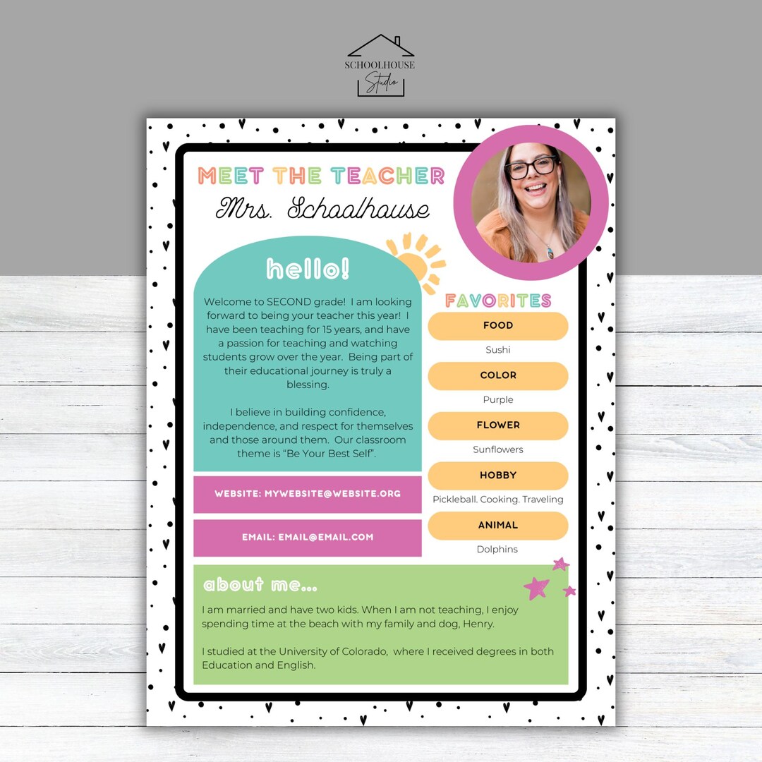 Meet the Teacher Template: Editable Back to School Intro & Open House ...