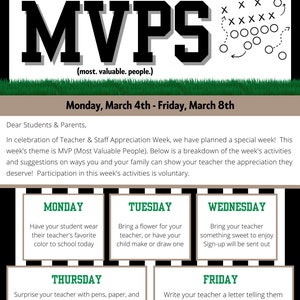 EDITABLE MVP Sports Football Themed Teacher & Staff Appreciation ...