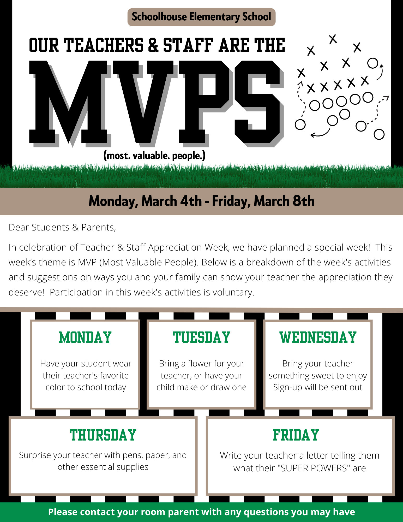 EDITABLE MVP Sports Football Themed Teacher & Staff Appreciation ...