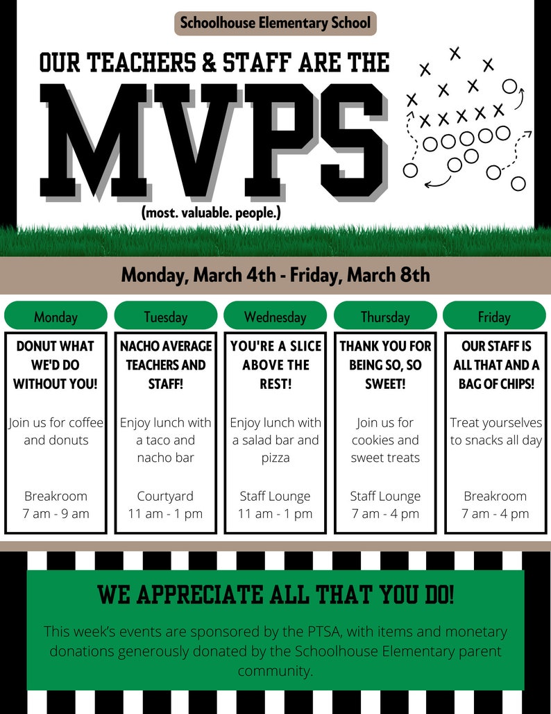 EDITABLE MVP Sports Football Themed Teacher & Staff Appreciation ...