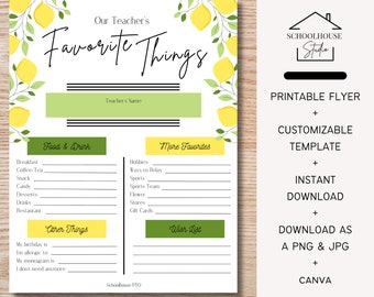 EDITABLE 70's "groovy" Teacher Favorites Survey, Get to Know My Teacher ...