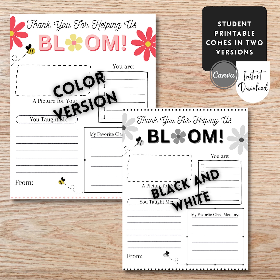 EDITABLE Flower Helping Us Bloom Teacher Appreciation Printable, All ...