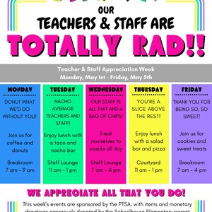 EDITABLE 80s 90s Retro Rad Theme Teacher Staff Appreciation Flyer, Send ...