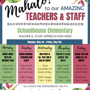 EDITABLE Hawaiian Luau Tropical Flowers Theme Teacher Appreciation Week ...