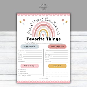 Rainbow Teacher Favorites Template: Editable Back to School Intro ...