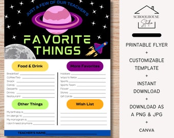 EDITABLE 70's "groovy" Teacher Favorites Survey, Get to Know My Teacher ...