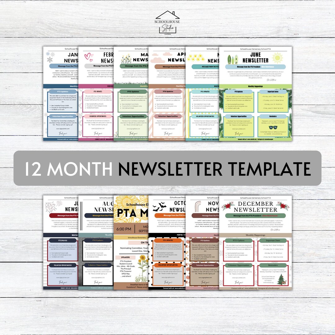 Editable Newsletter Template Bundle: Seasonal Designs for Canva ...