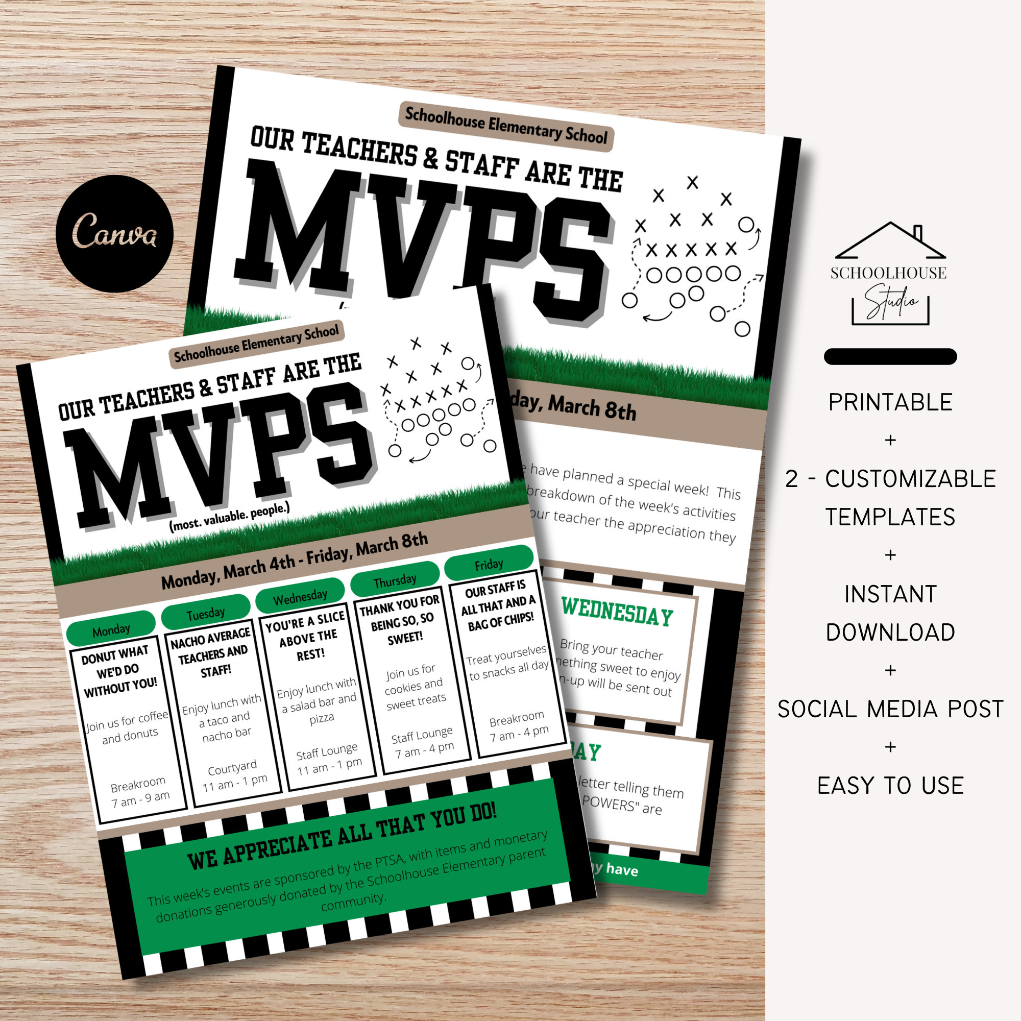 EDITABLE MVP Sports Football Themed Teacher & Staff Appreciation ...