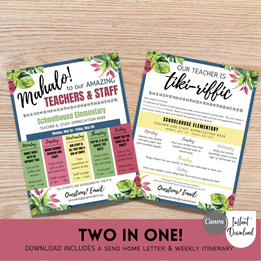 EDITABLE Hawaiian Luau Tropical Flowers Theme Teacher - Etsy