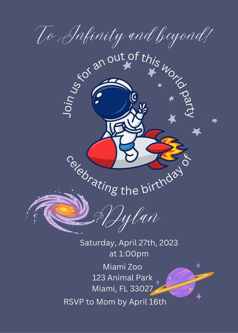 Out of This World Invitation - Etsy