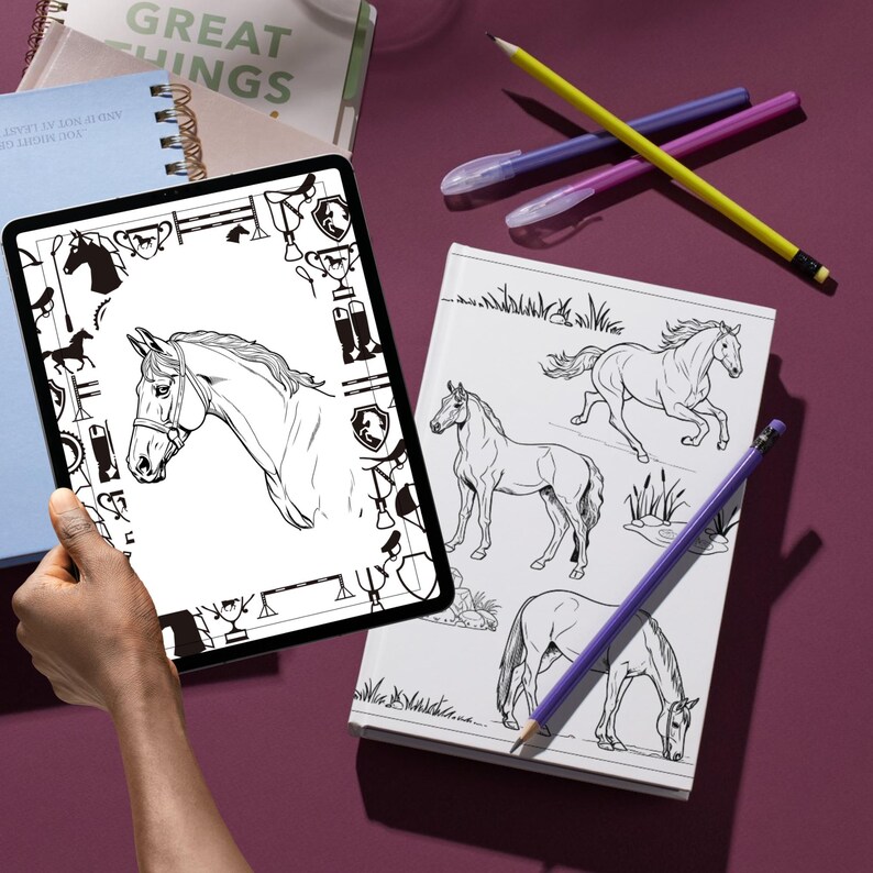 Horse Lover Coloring Book | Printable Horse Coloring Book | Instant ...