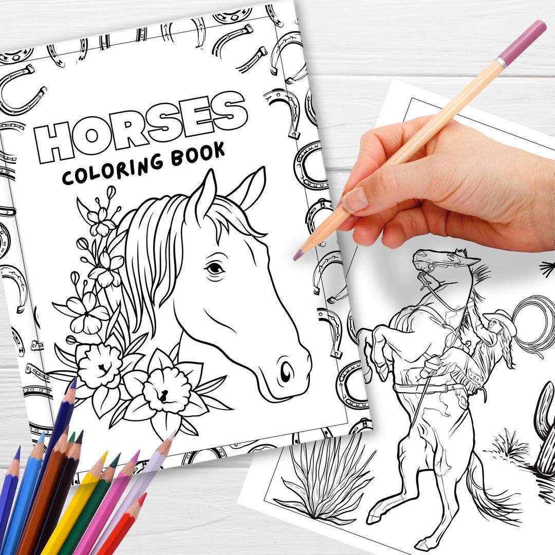 Horse Lover Coloring Book | Printable Horse Coloring Book | Instant ...