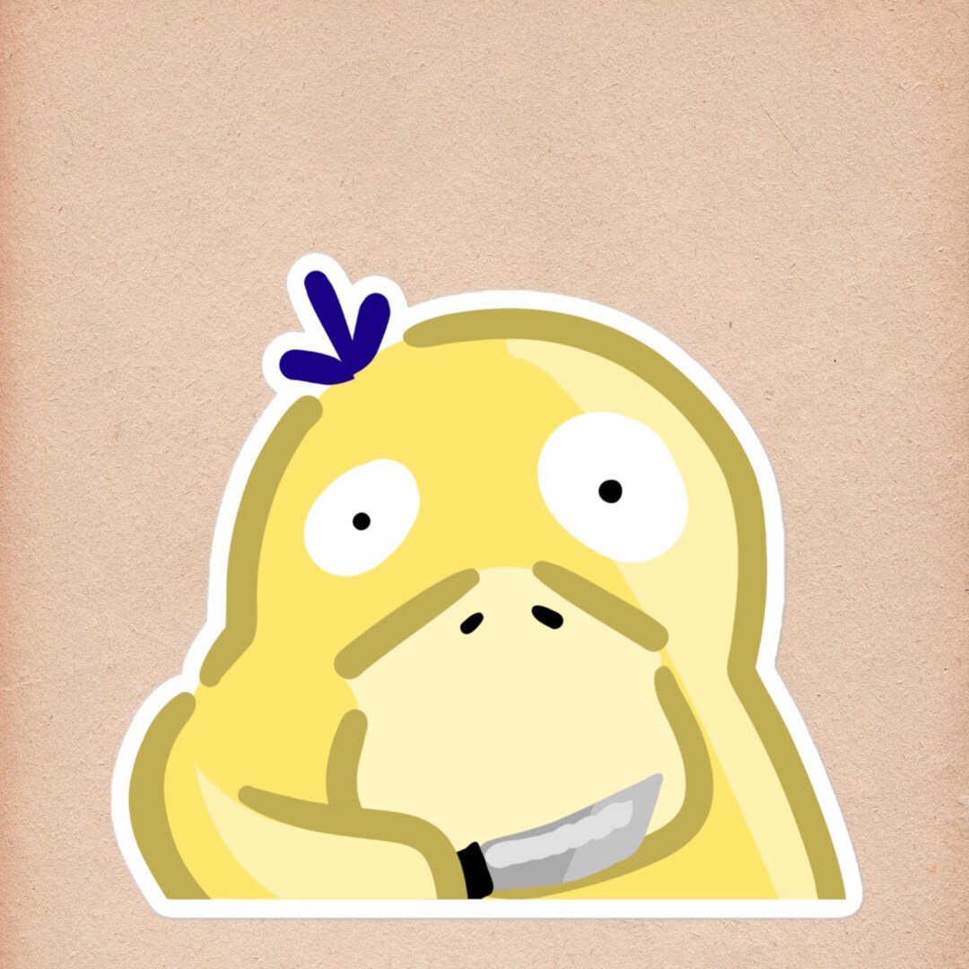 Psyduck With a Knife Pokemon Sticker Video Game Stickers - Etsy