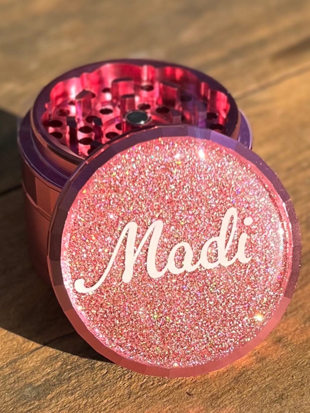 Large 5 Piece Herb Grinder With Catcher, PINK Grinder, Best Aluminum ...