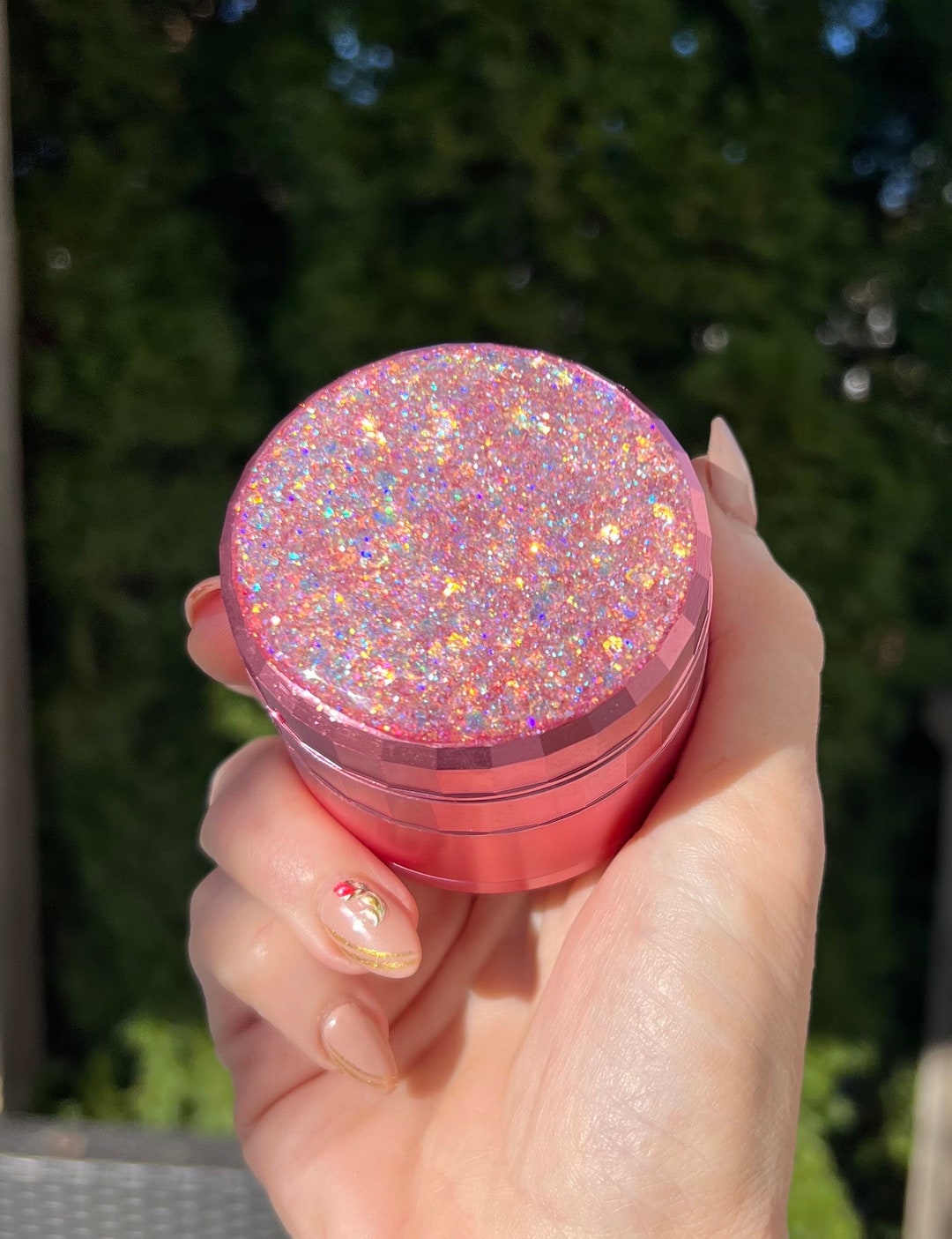 Large 5 Piece Herb Grinder With Catcher, PINK Grinder, Best Aluminum ...