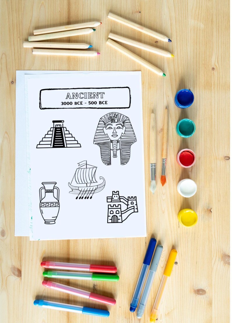 Eras of History Coloring Book - PRINTABLE PDF FILE - Etsy