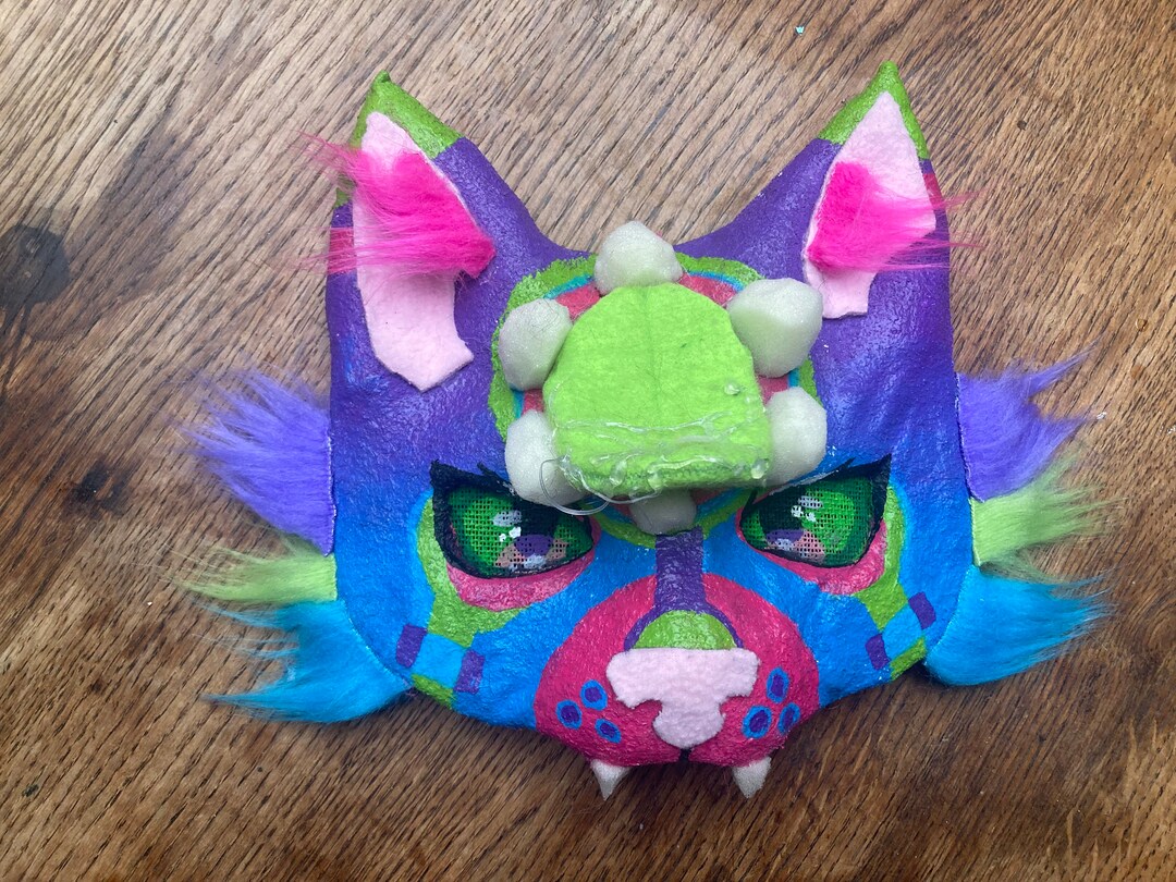 Furrytherian Fantasy Monster Cat Mask Premade - Etsy