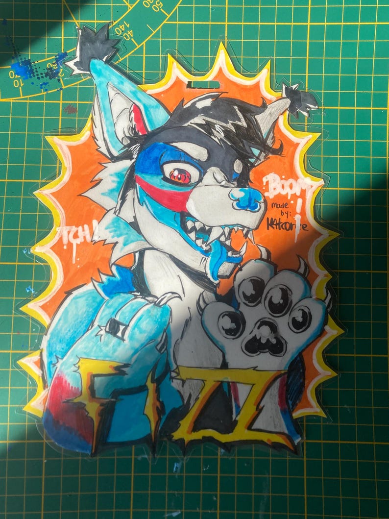 Custom Furry Fursuit Badge - Traditional or Digital - Laminated ...