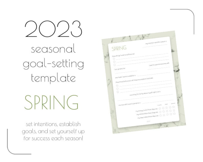 2023 Spring Goal-setting Template 1 Page - Etsy