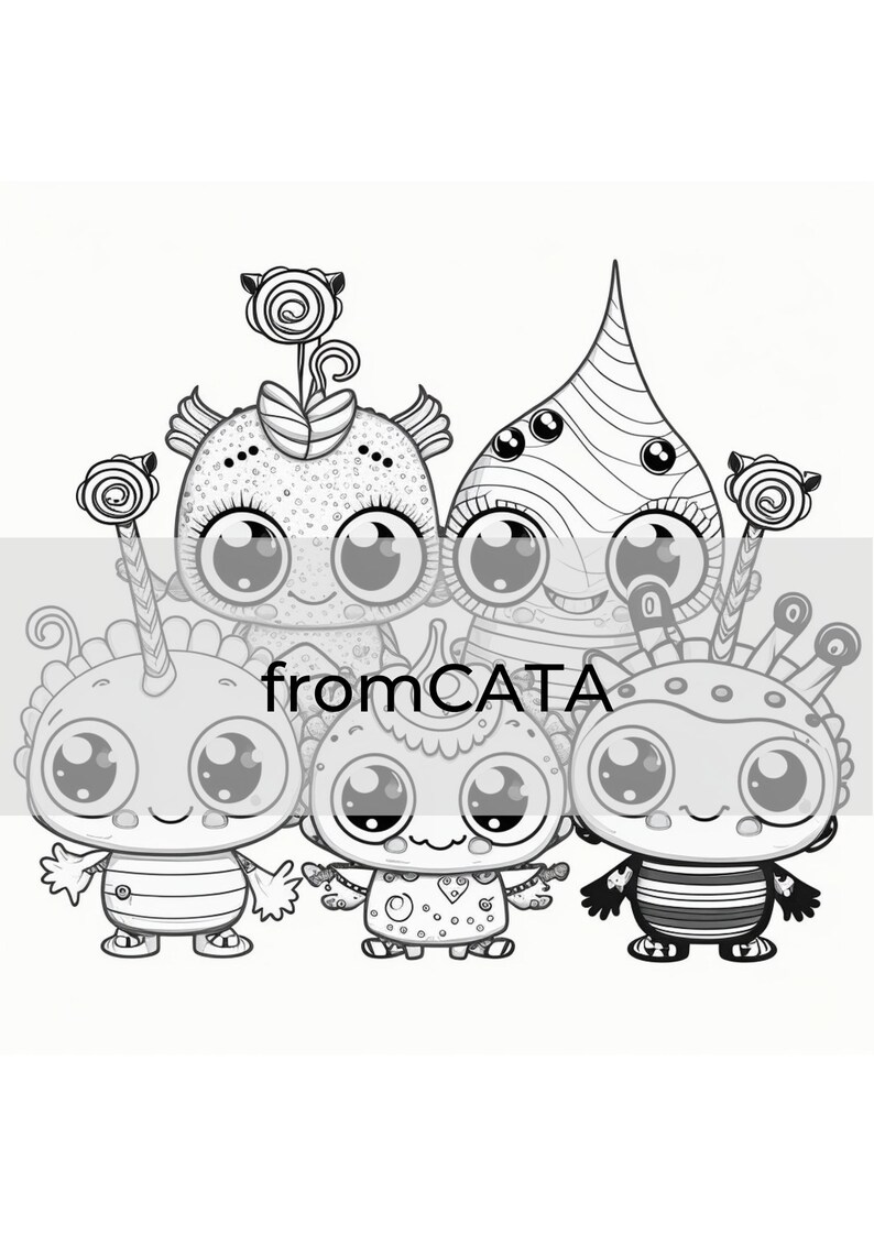Cute Monsters | Printable Colouring Pages | Instant Download - Etsy ...