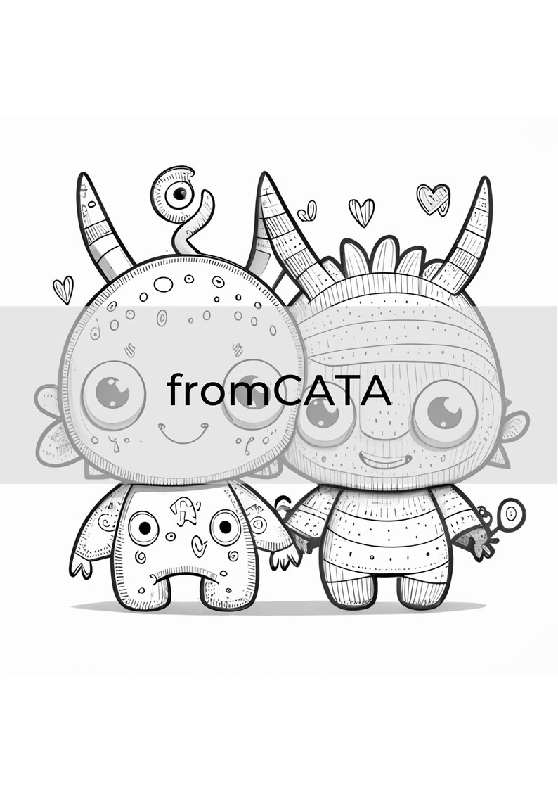 Cute Monsters | Printable Colouring Pages | Instant Download - Etsy ...