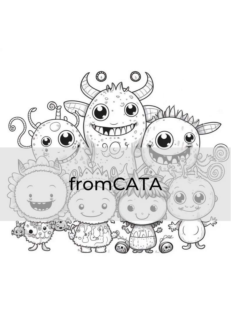 Cute Monsters Printable Colouring Pages Instant Download - Etsy Australia