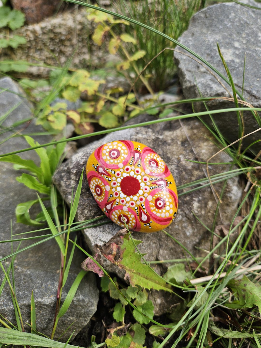 Stone Painted Oracle Stone With Mandala Item No. S011 - Etsy