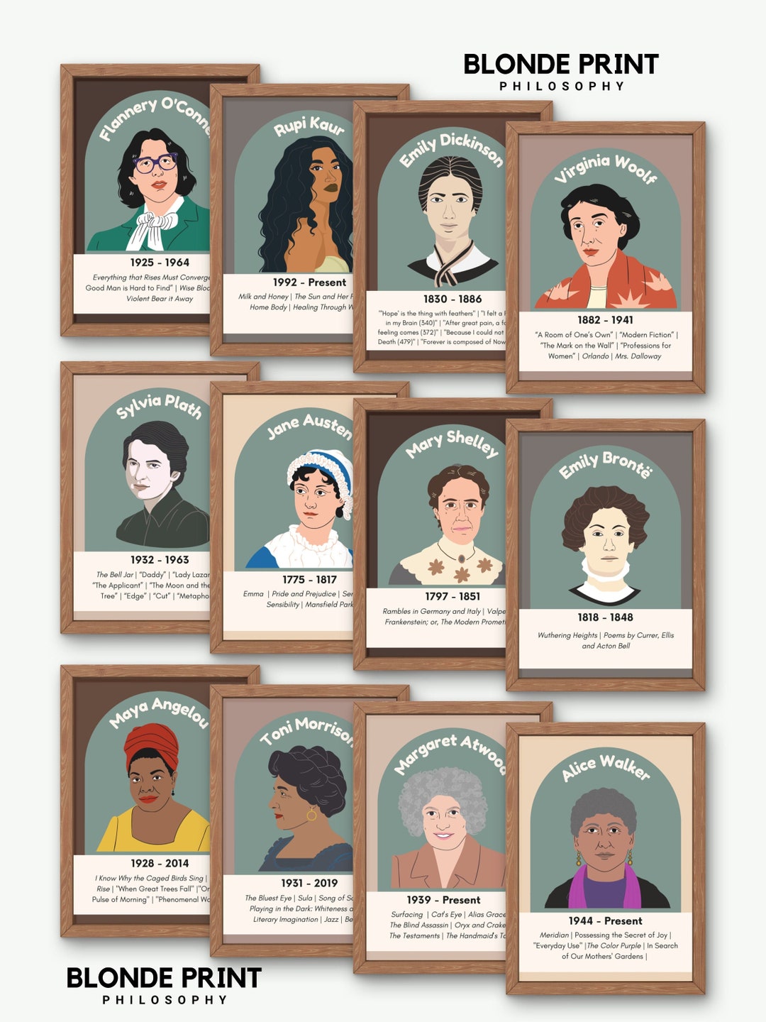 Printable Changemaker Woman Poster, Famous Female Author Poster Pack ...