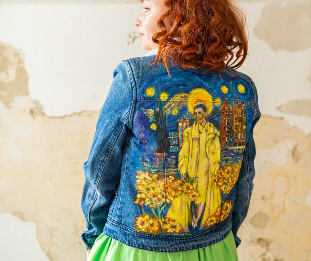 Hand-painted Denim Jacket – Van Gogh Starry Night, Wearable Art - Etsy