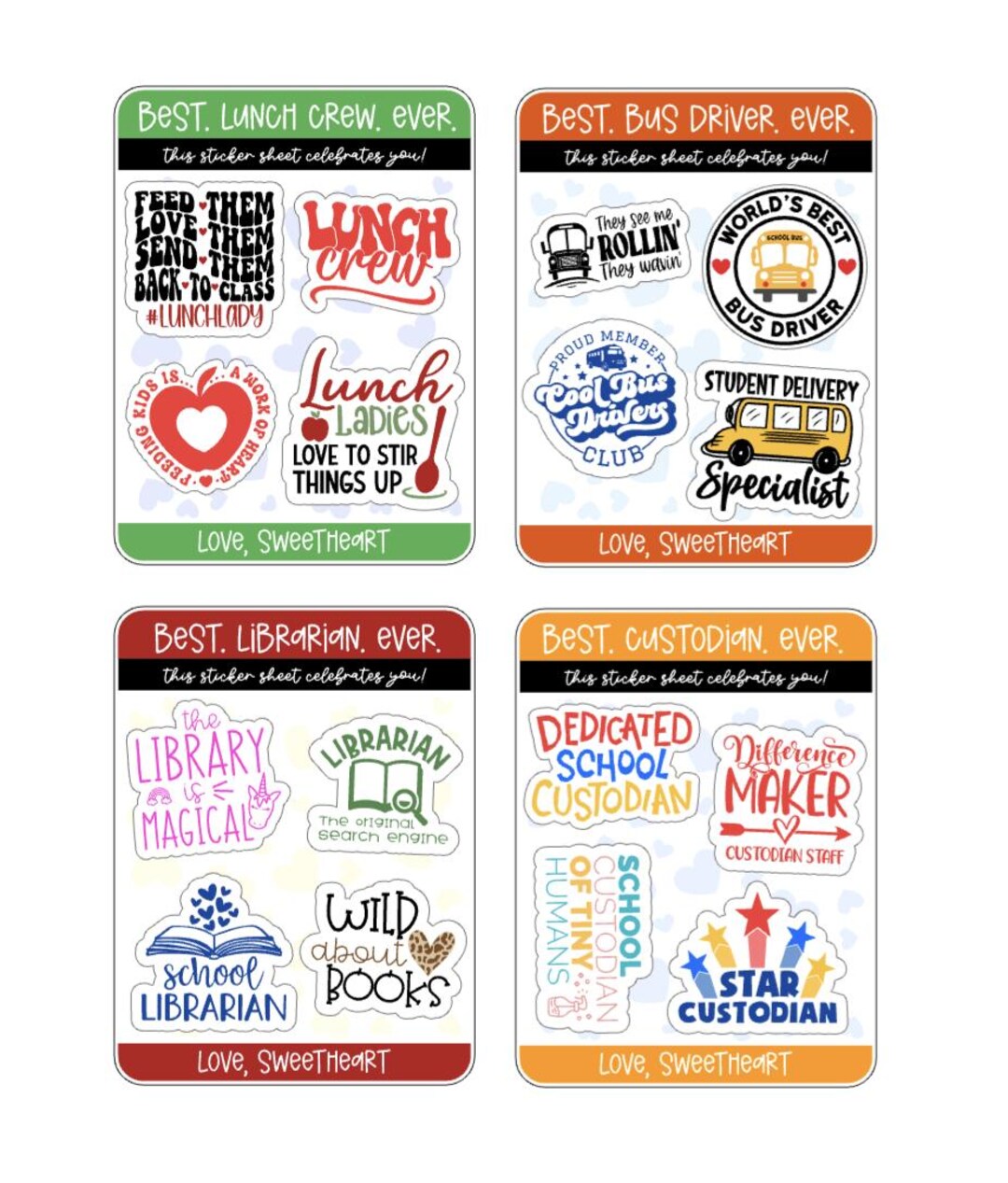 Custom School Staff Sticker Sheets – Choose Your Role! - Etsy