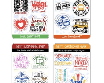 Custom School Staff Sticker Sheets – Choose Your Role! - Etsy