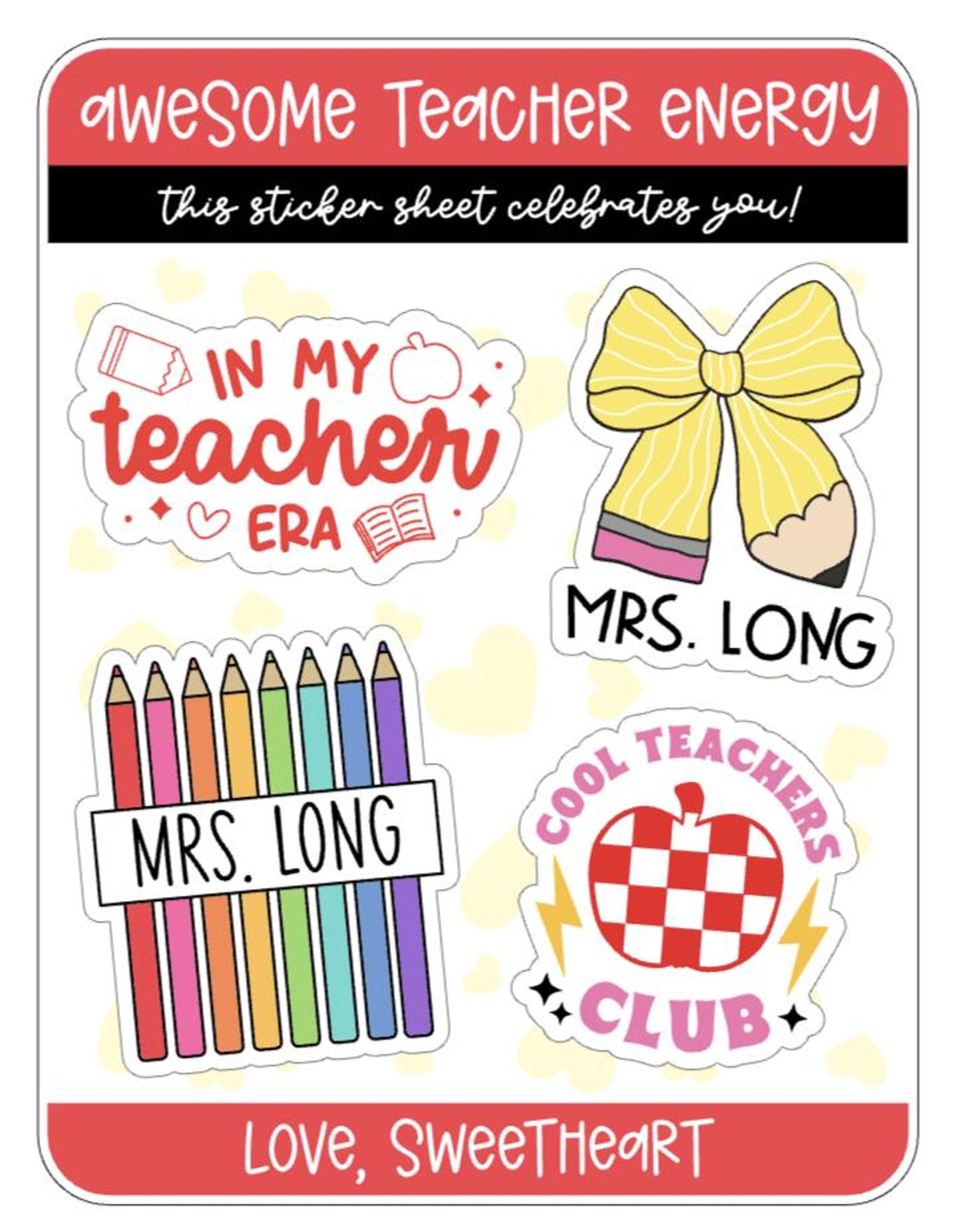 Custom School Staff Sticker Sheets – Choose Your Role! - Etsy