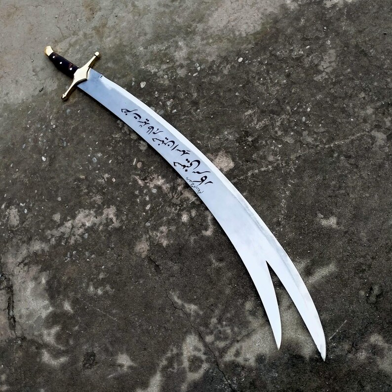 Custom Made High Quality 5160 Carbon Steel ZULFIQAR SWORD With Heavy ...