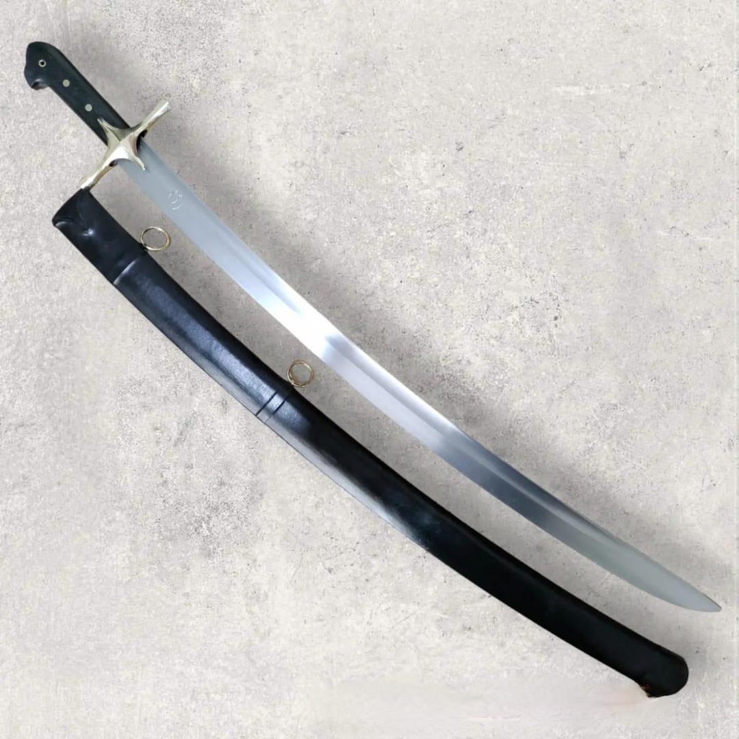 Handmade Islamic Sword: Tempered 12 Chrome Steel Blade, Leather ...