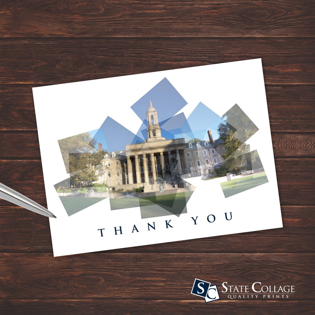 Penn State Thank You Cards | Original Old Main Collage Design | Blank ...