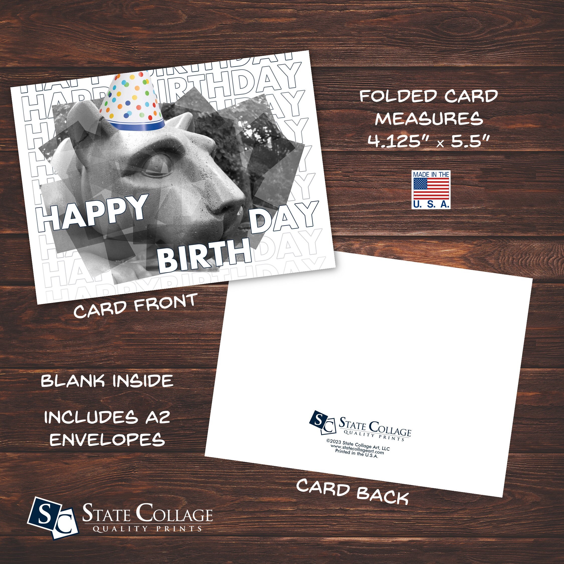 Penn State Birthday Cards | Original Lion Shrine Collage Design | Blank ...