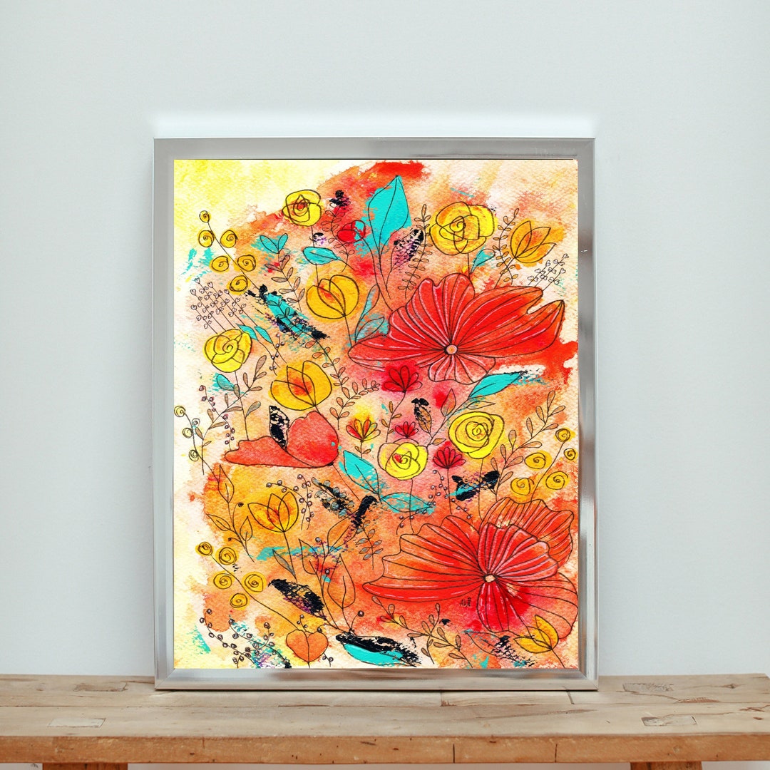 Sunny Mind INSTANT DOWNLOAD Abstract Painting Print, Sunny Energy ...