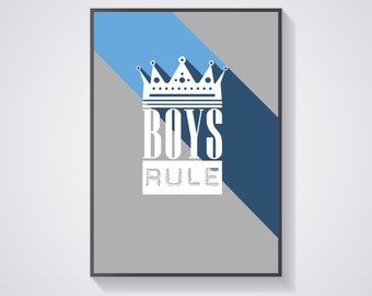 Boys Rule Instant Download Printable 8x10 Boys Room - Etsy