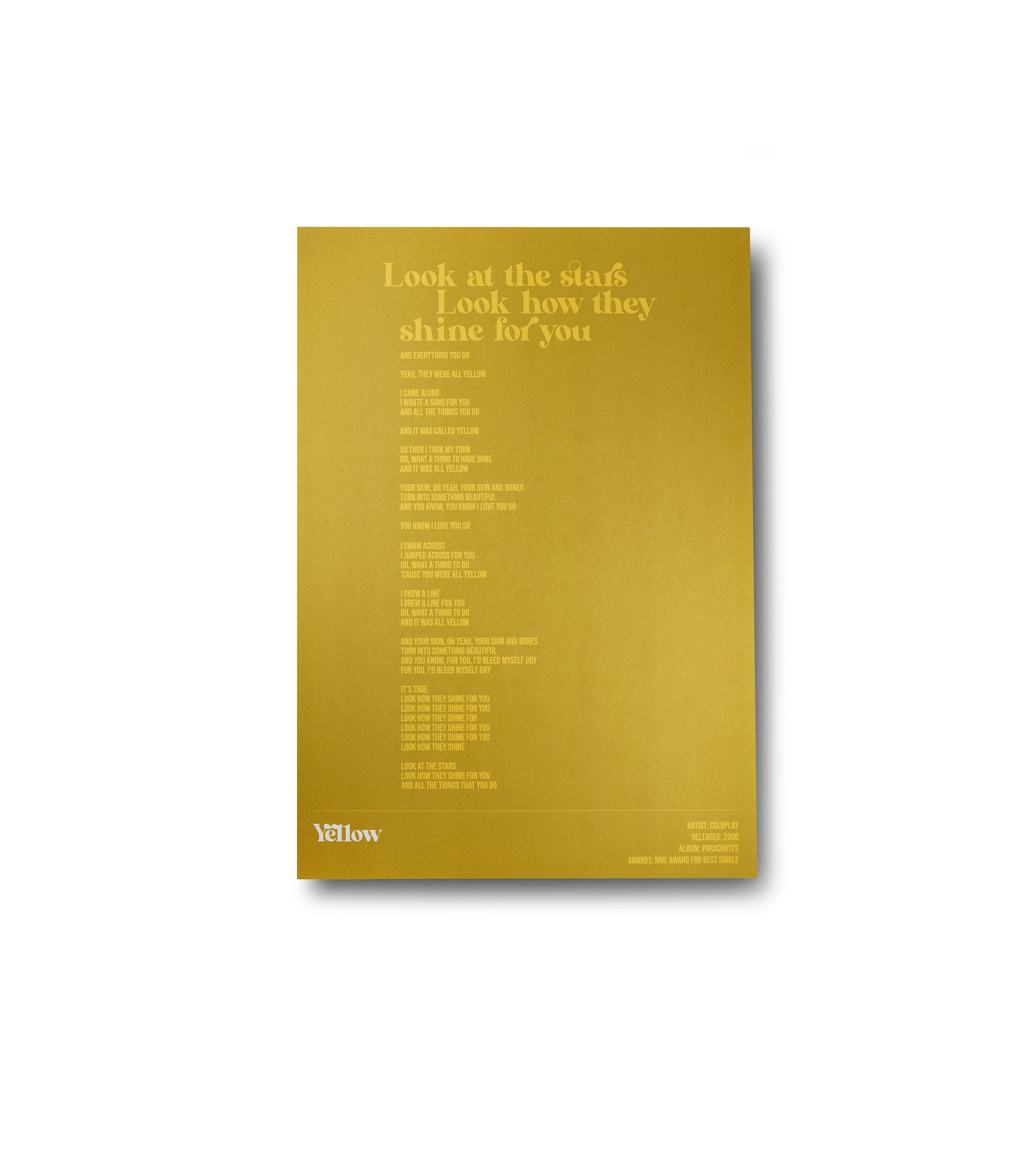 Coldplay Yellow Album Cover