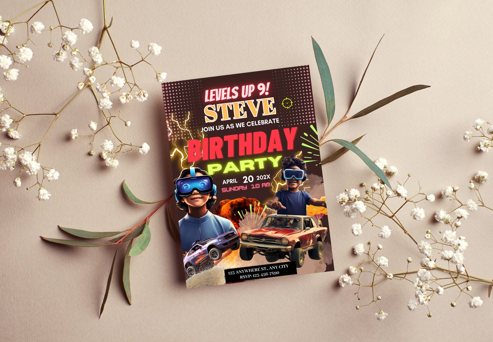 Race Car Birthday Invitation, Speed Racing Party, Speed Racing Invite ...