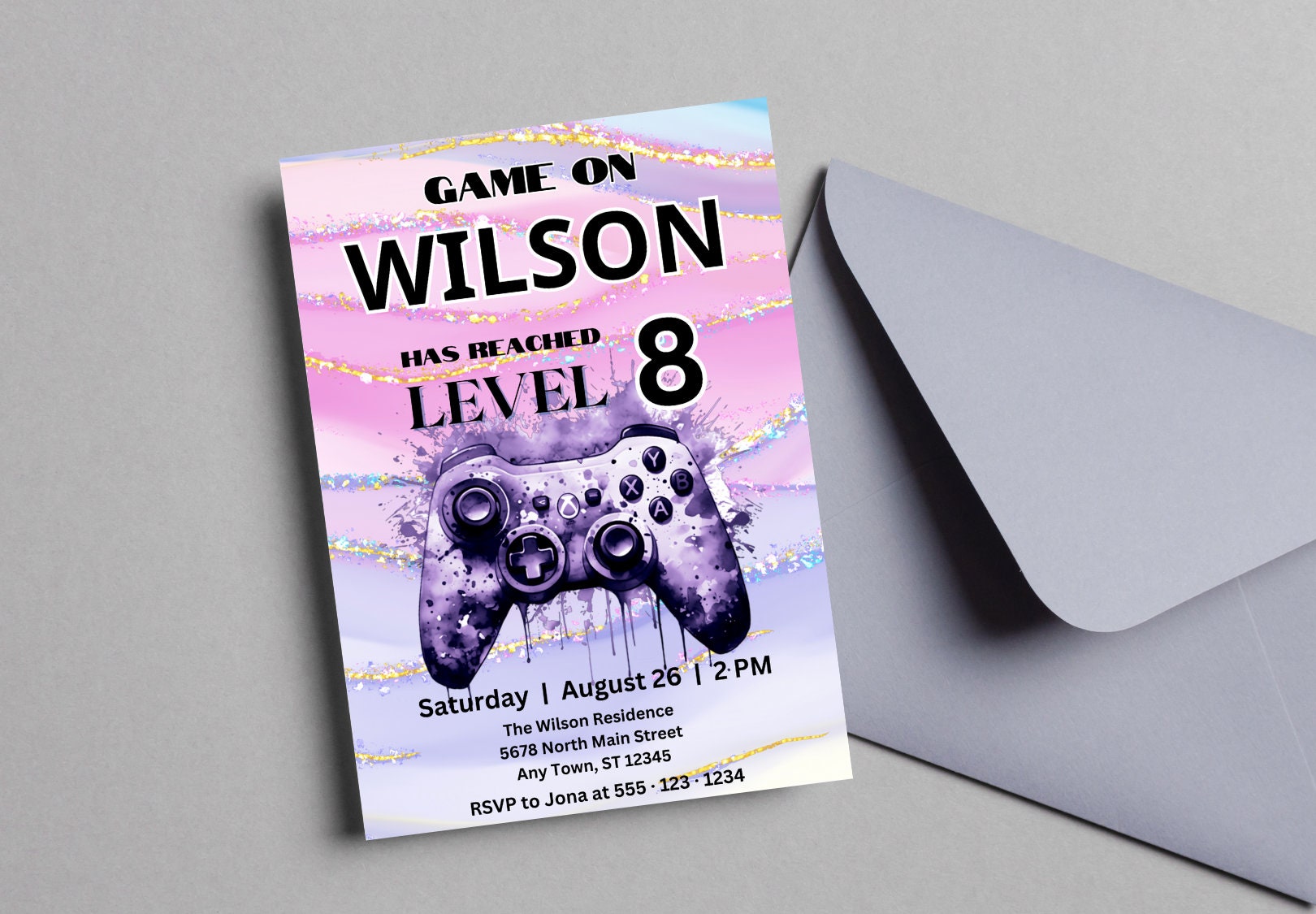 Editable Gaming Birthday Invitation, Printable Gamers Birthday Invite ...