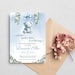 Blue Bear Baby Shower Invitation Template: Hot Air Balloon (editable ...