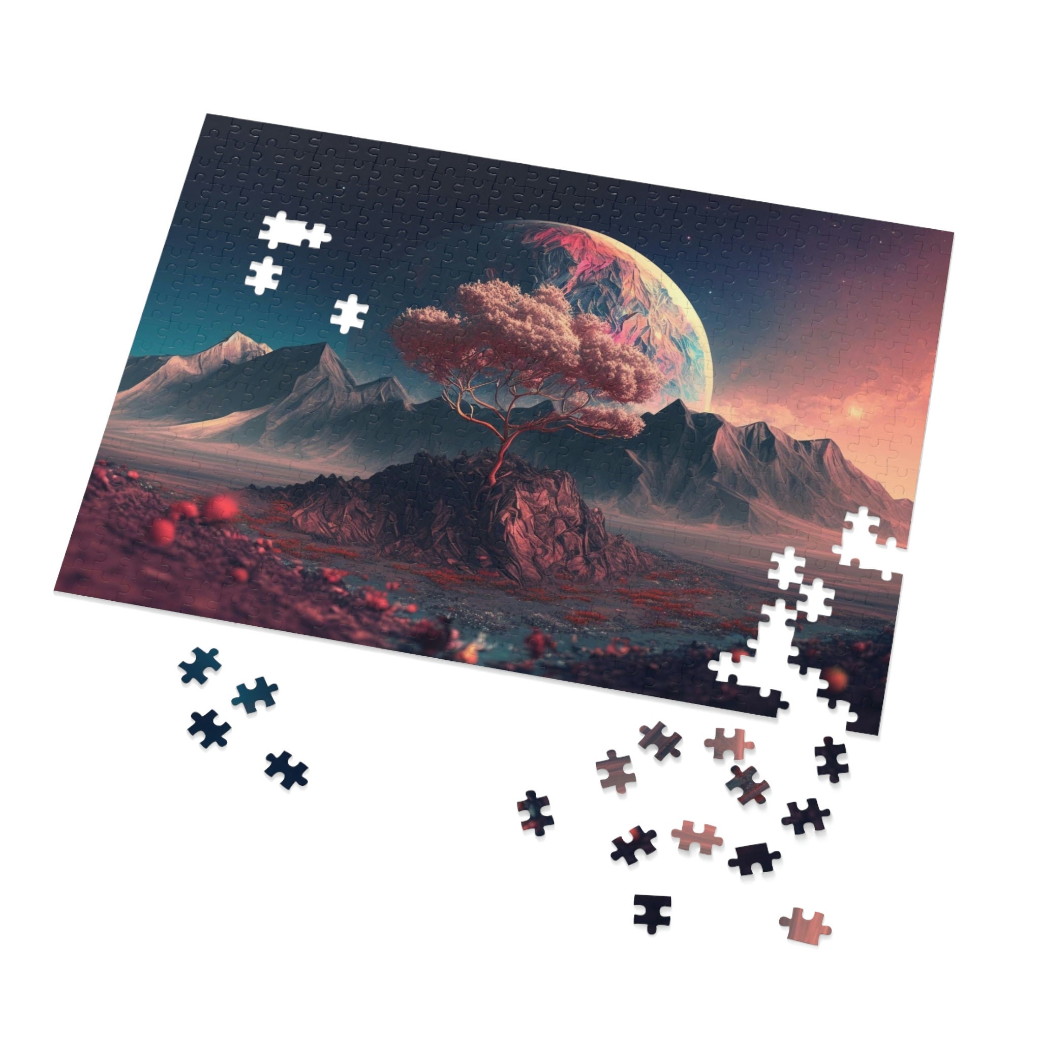 Cosmic Alien Planet Landscape Puzzle Digital Painting Space Art Sci-fi ...